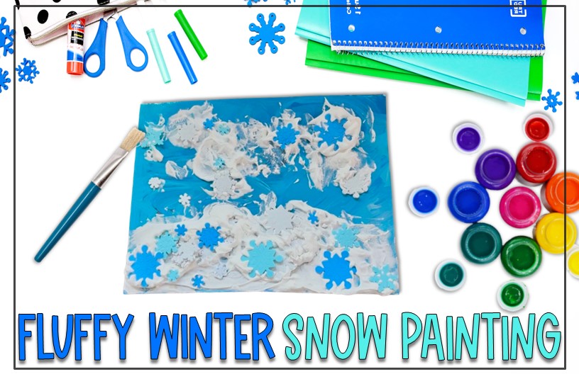 Fluffy Winter Snow Painting – Caffeine and Crayons